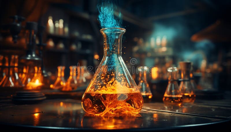Liquid Science Alcohol Laboratory Drink on Table, Chemistry Whiskey ...
