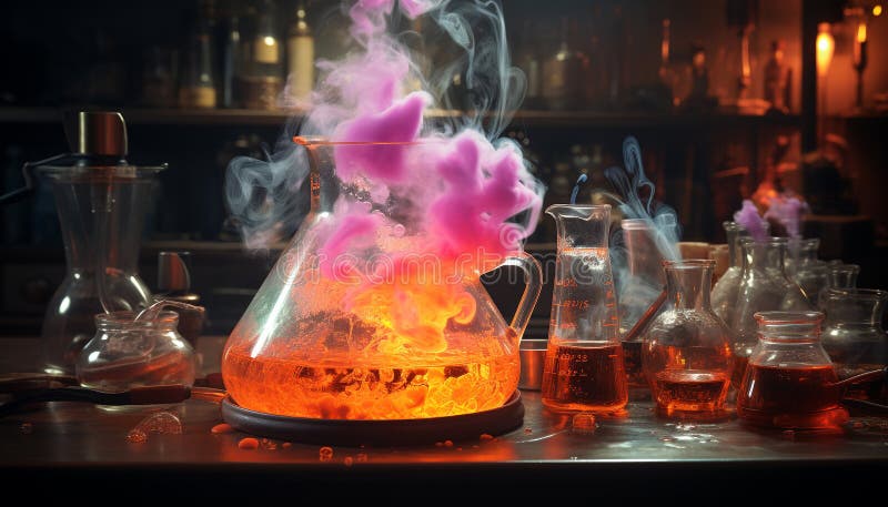 Liquid Science Chemistry Drink in Laboratory Bar Night Cocktail Glass ...