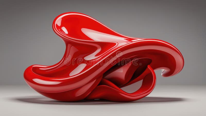 Liquid Sculpture: the Art of Red in Motion Stock Illustration ...