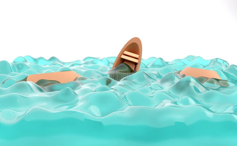 Liquid Shape with Brown Ship Color 3d Realistic Illustration Stock ...