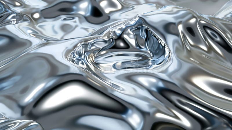 Liquid Silver, Close Up, Flowing Waves, Silver Waves, Liquid Metal ...