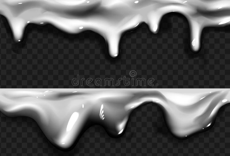 Liquid Silver Drips on Transparent Background Stock Vector ...