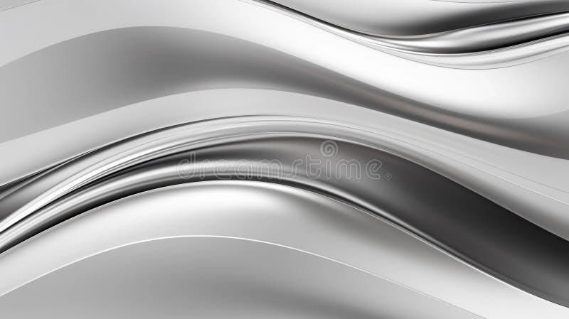 Liquid Metal Abstract Background with Smooth and Flowing Waves. Chrome ...