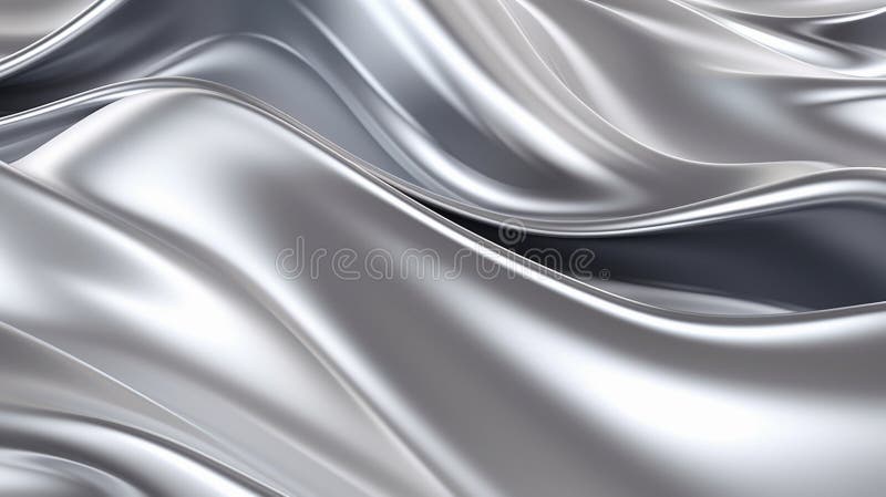 Liquid Silver Metal Abstract Background. Metallic Waves with Shimmers ...