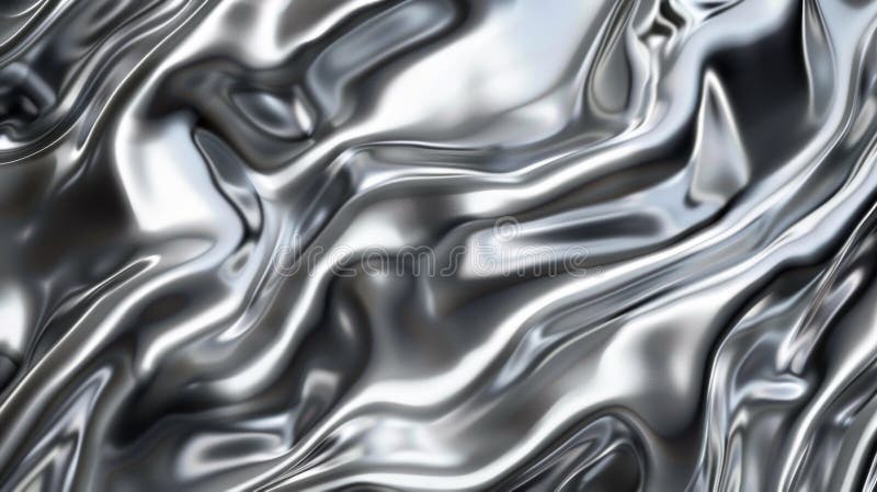 Liquid Silver Metal Forming Wavy Pattern Background Stock Illustration ...