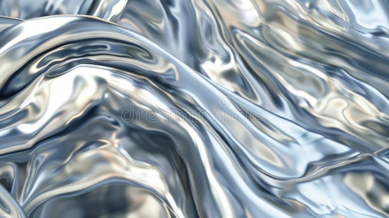Liquid Silver Metal Texture Forming Wavy Pattern Background Stock ...