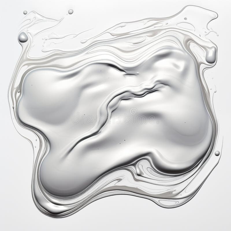 Liquid Silver Splash on White Background Stock Illustration ...