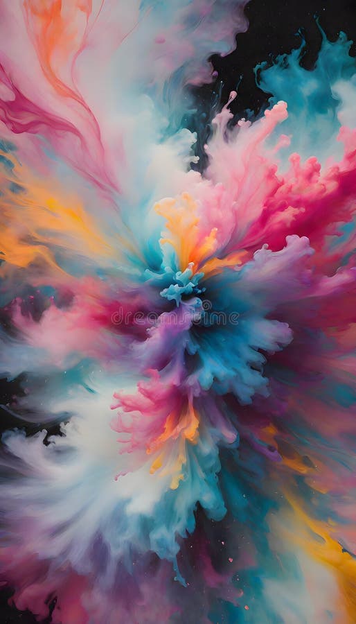 Liquid Smoke Storm, Radiant Light, Swirling Colors, Captivating Display ...