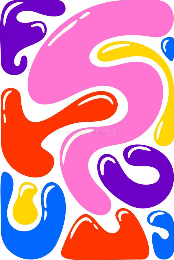 Liquid Smooth Shapes Trendy Pattern Stock Vector - Illustration of ...
