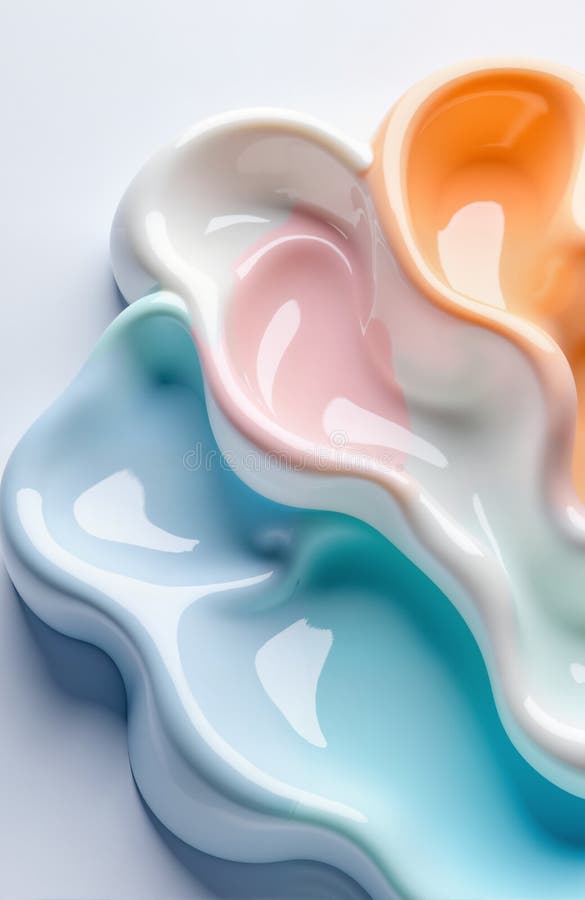 Liquid Smooth Wavy Texture in Pastel Shades. Generative AI Stock ...