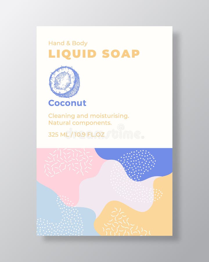 Liquid Soap Package Label Template. Abstract Shapes Camo Background ...