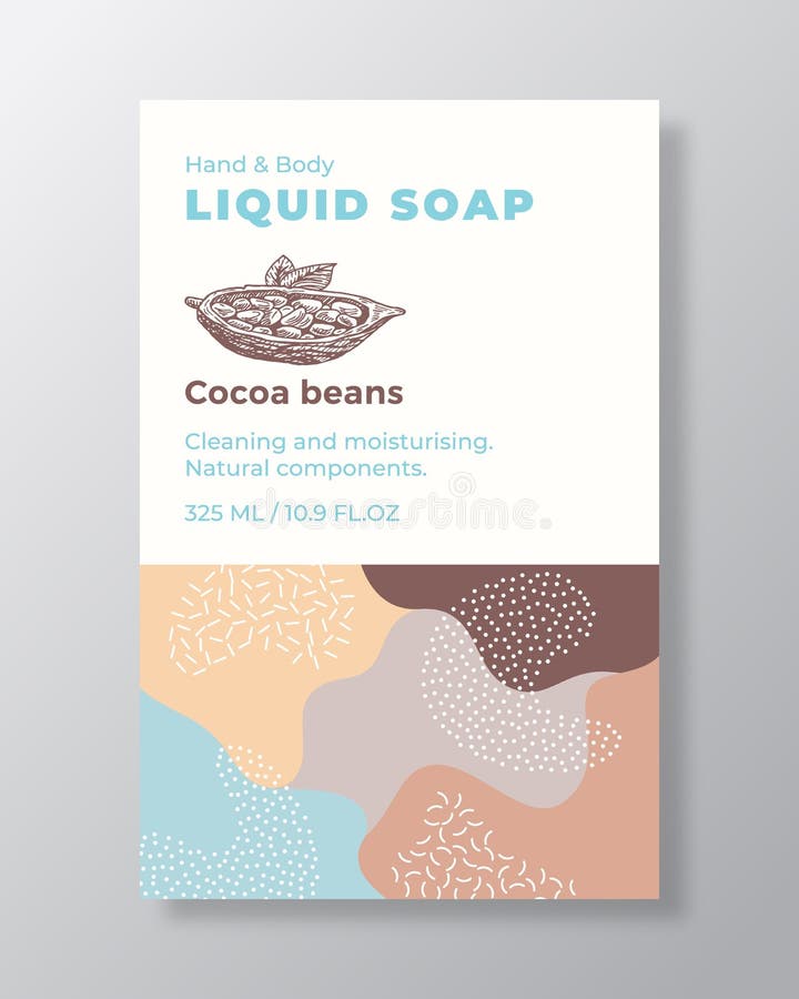 Liquid Soap Package Label Template. Abstract Shapes Camo Background ...