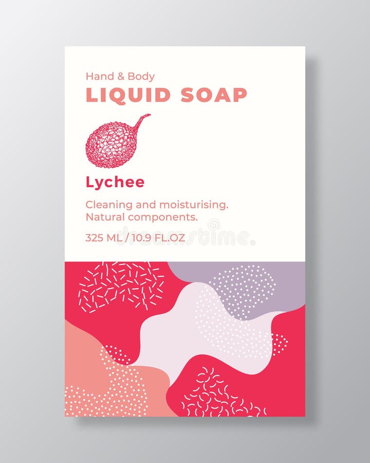 Liquid Soap Package Label Template. Abstract Shapes Camo Background ...