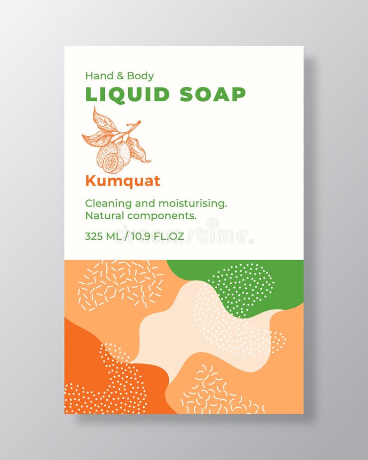 Liquid Soap Package Label Template. Abstract Shapes Camo Background ...