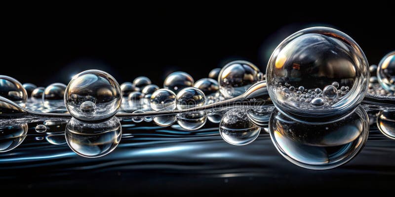 Liquid Spheres Reflecting Light and Dark, Creating a Mesmerizing ...