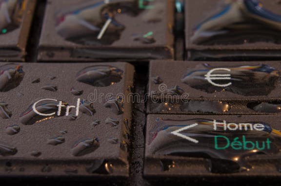 Liquid Spilled on Computer Euro Keyboard Stock Image - Image of water ...