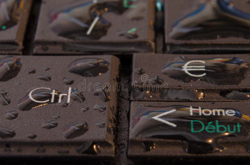 Liquid Spilled on Computer Euro Keyboard Stock Image - Image of break ...