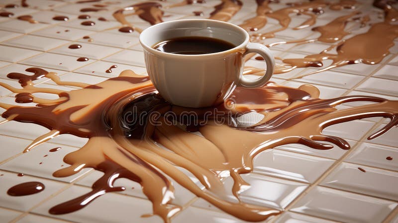 Liquid spilt coffee stock illustration. Illustration of symmetry ...