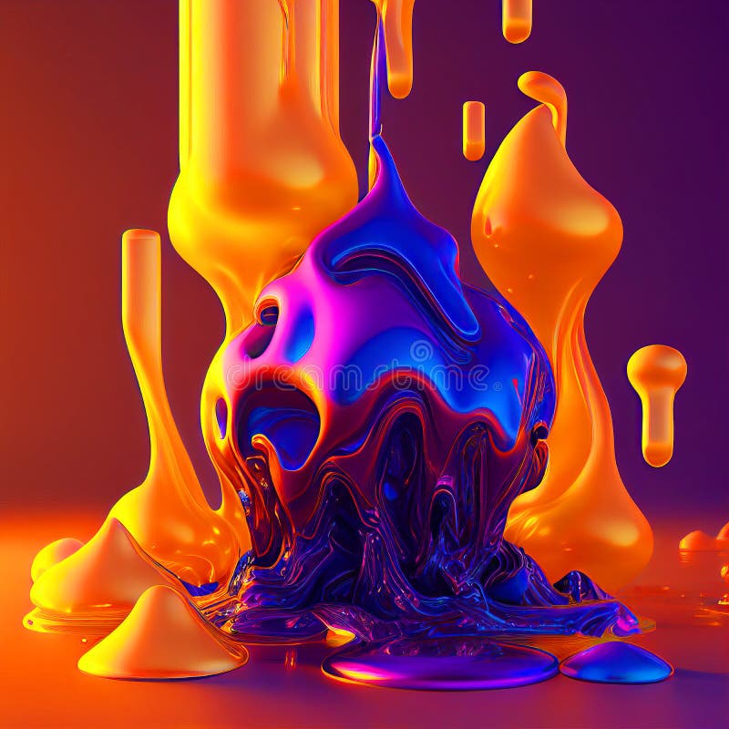 Liquid Splash Ai Generative Abstract Shape Stock Illustration ...