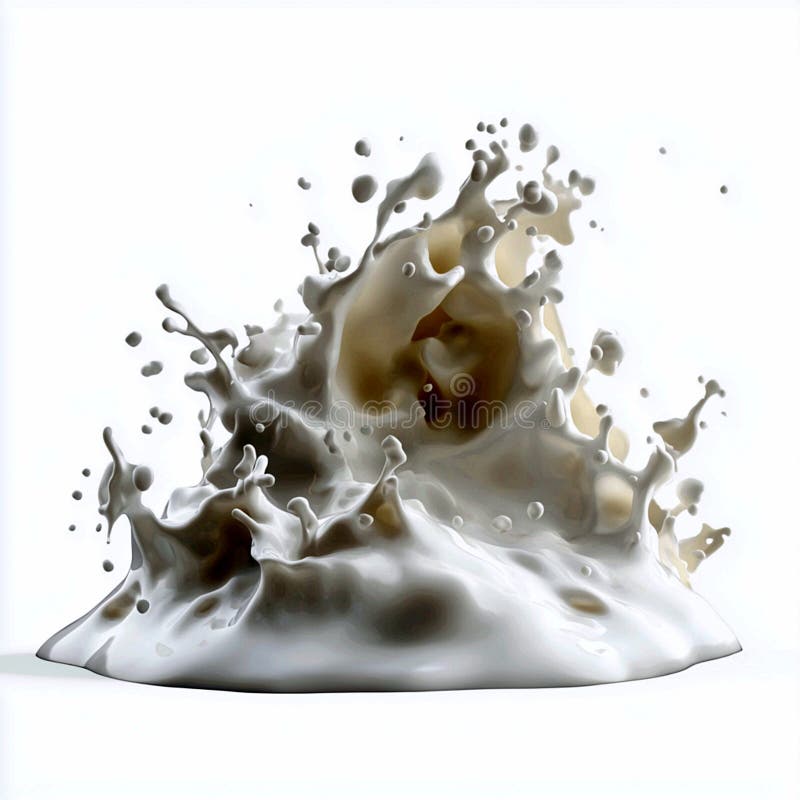 Liquid Splash Cream Motion Graphic Design Element on Bright Background ...