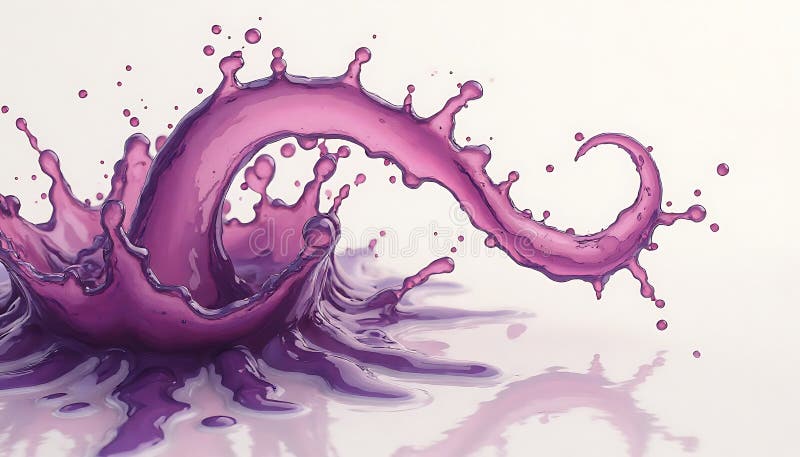Liquid Splashing Effect in Pink Colors, Art Illustration Stock ...
