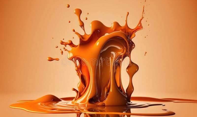 A Liquid Splashing Out of a Puddle of Orange Liquid Stock Illustration ...