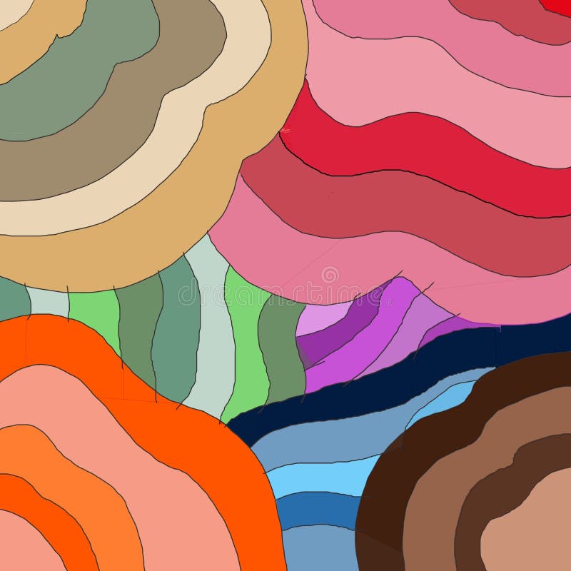 Liquid Swirl Flow Groovy Stripe Y2K Pattern Stock Illustration ...