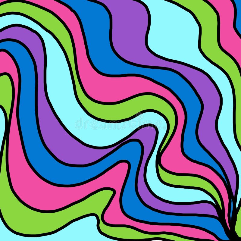Liquid Swirl Flow Groovy Stripe Y2K Pattern Stock Illustration ...