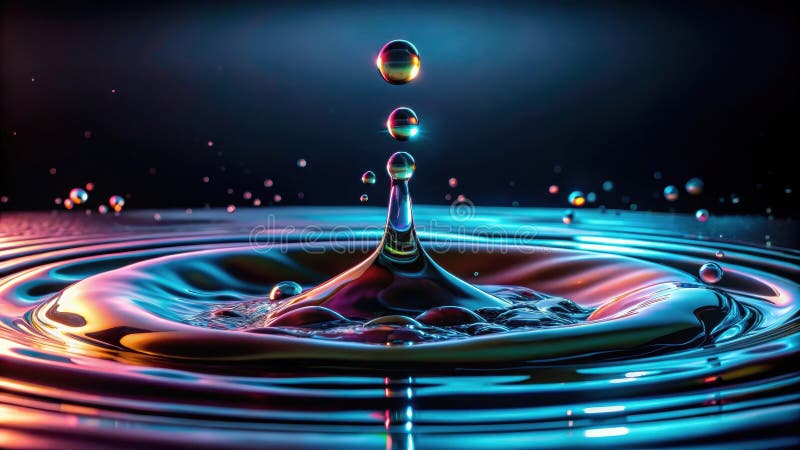 Liquid Symphony a Captivating Display of Water Droplets Creating ...