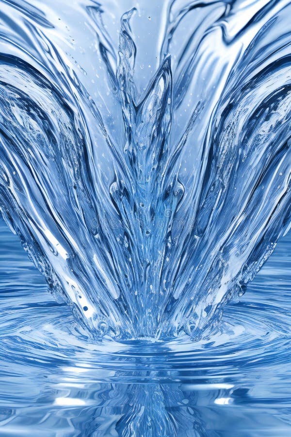 Liquid Symphony . Dynamic Blue Water Splashes and Reflective Harmonies ...