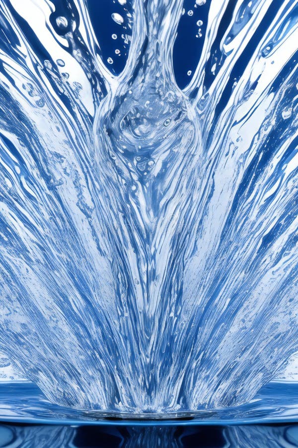 Dynamic Splashes of Milk from Soy on a Bright Blue Background. Stock ...