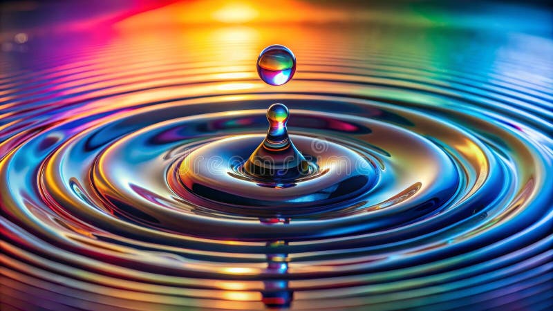 Liquid Symphony Iridescent Water Drop Impacting a Polished Surface ...