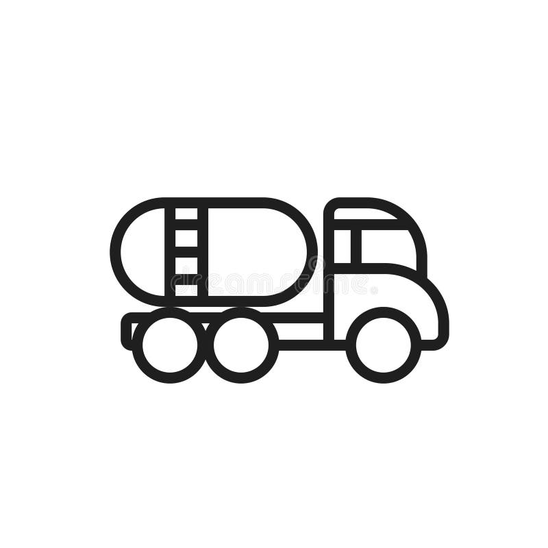 Liquid Truck Line Icon Set. Fuel Transportation Symbols Stock Vector ...