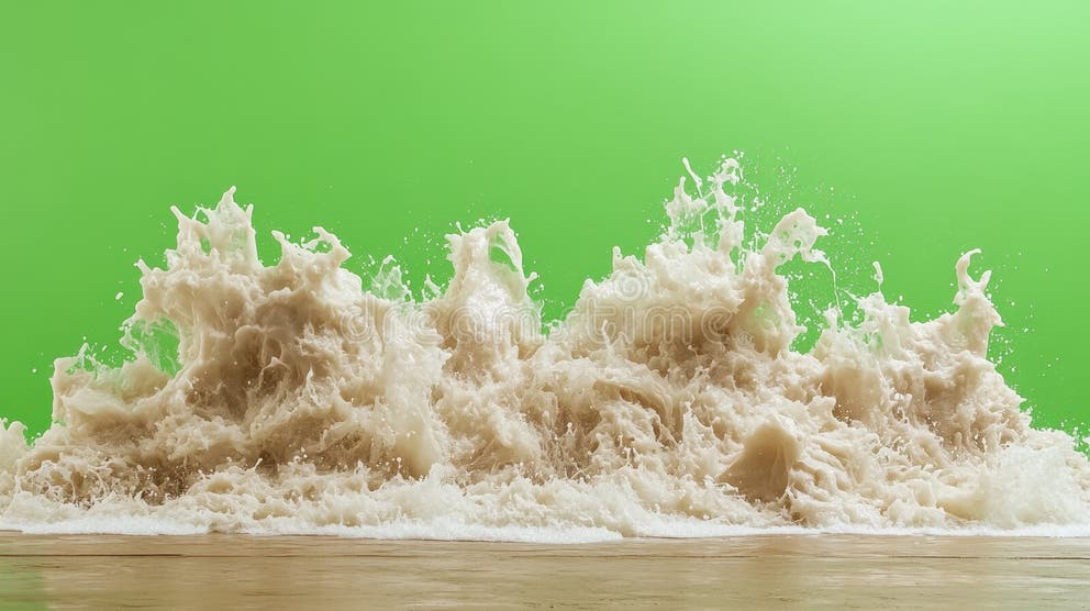 Liquid Tsunami Capturing a Viscous Wave Against a Green Backdrop Stock ...