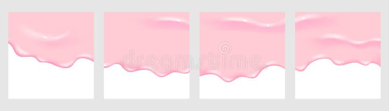 Liquid Vector Dripping Ice Cream Texture.Glossy Sugary Flow Drip. Stock ...