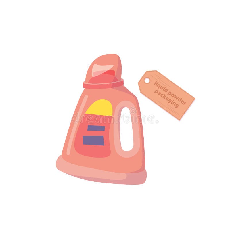 Liquid Washing Powder Packaging. Vector Cartoon Flat Illustration ...
