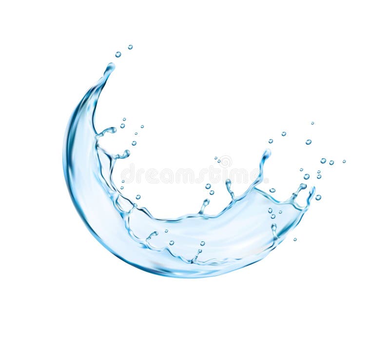 Liquid Water Wave Splash. Transparent Flow Swirl Stock Vector ...
