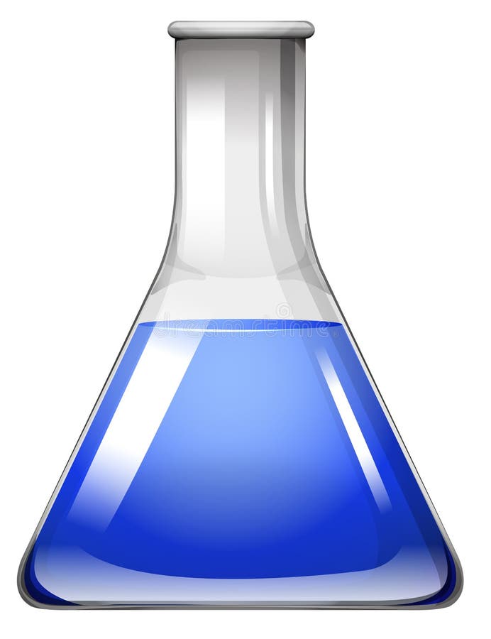 Liquide Bleu Dans Le Becher En Verre Illustration de Vecteur ...