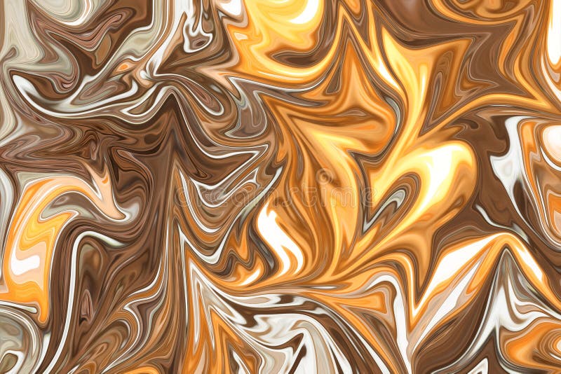 Liquify Abstract Pattern with Brown, White and Yellow Graphics Color ...