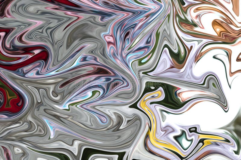 Liquify Abstract Pattern with Grey, Red, Green, Yellow and White ...
