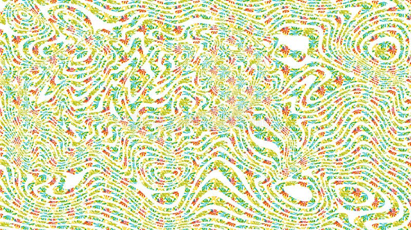 Liquify Lines Effect. Abstract Wavy or Floral Lines Pattern with Bright ...