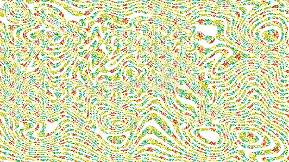 Liquify Lines Effect. Abstract Wavy or Floral Lines Pattern with Bright ...