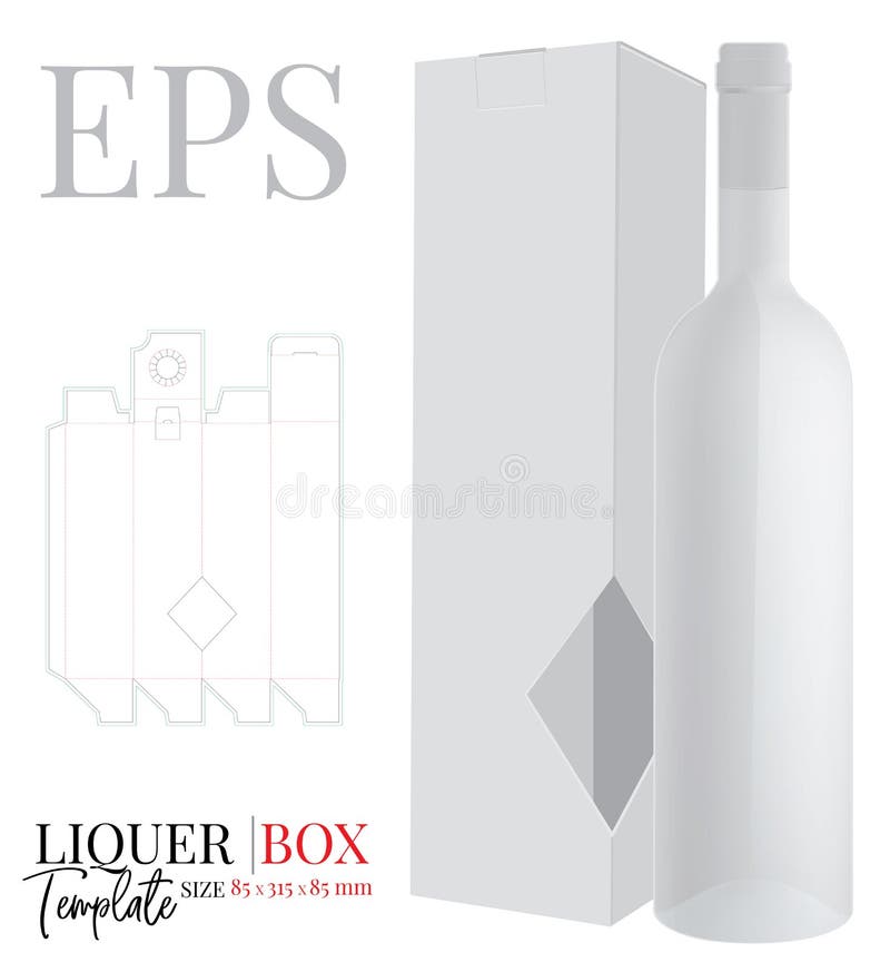 Bottle Gift Box Template, Vector with Die Cut / Laser Cut Layers. White ...