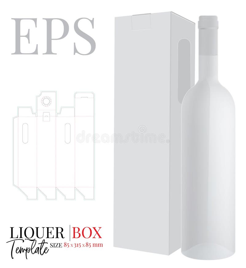 Liquor Box Template. Vector With Die Cut And Laser Cutting Lines. White ...