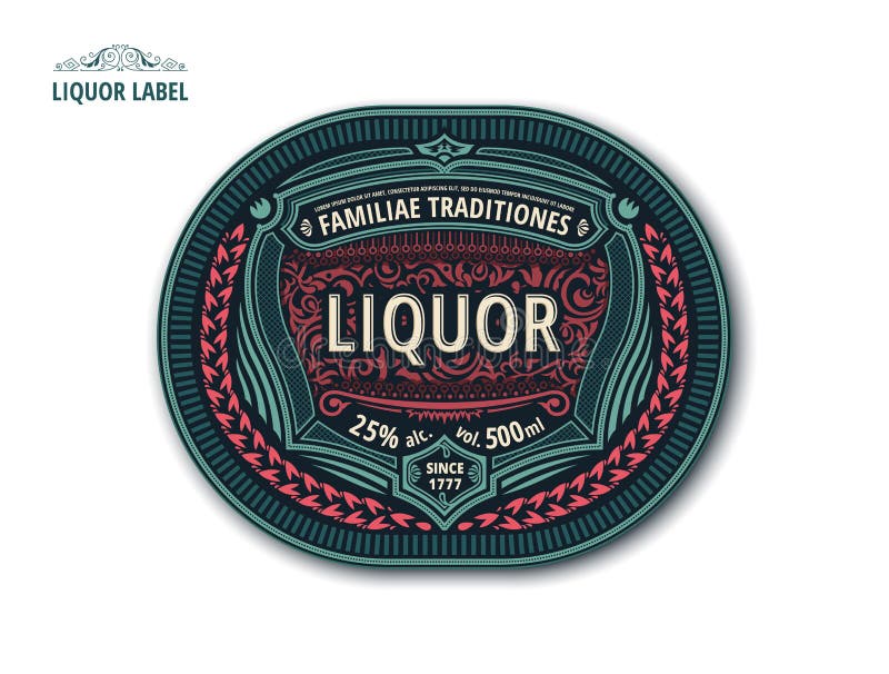 Liquor Label, Modern Style Typographic Template, Beverage Package ...