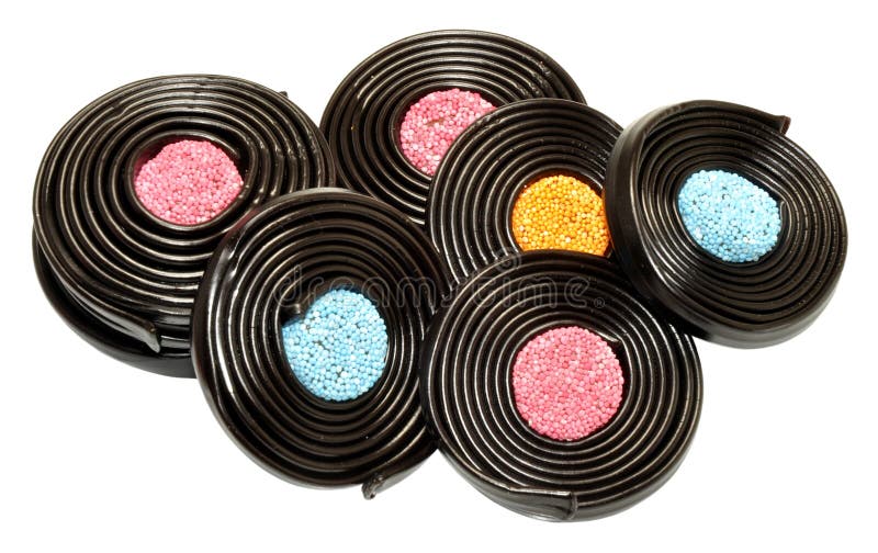 Liquorice Catherine Wheel Sweets Stock Photo - Image of round ...