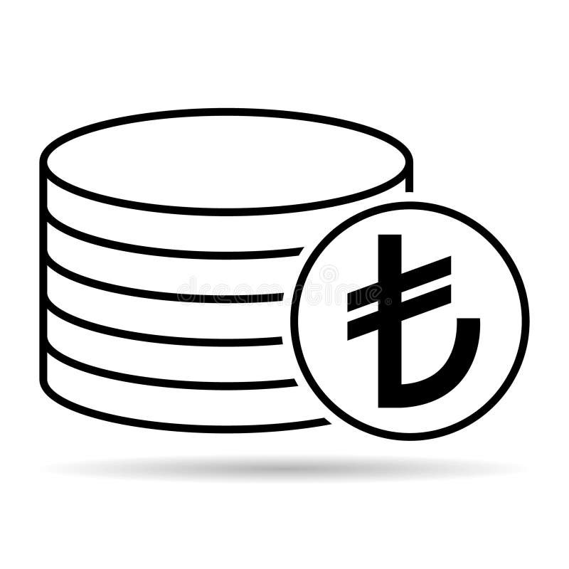 Lira Stack Shadow Coin, Flat Icon Money Design, Cash Sign Vector ...