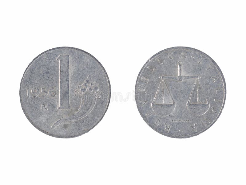 Lire italiane di moneta fotografia stock. Immagine di vendita - 33765872