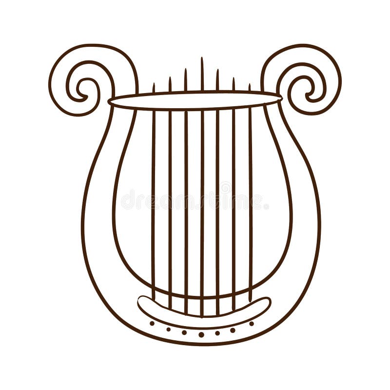 Lire Musical Instrument Isolated On White. Stock Vector - Image: 36994898