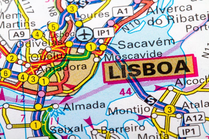 Lisboa map stock photo. Image of road, european, portugal - 36737284